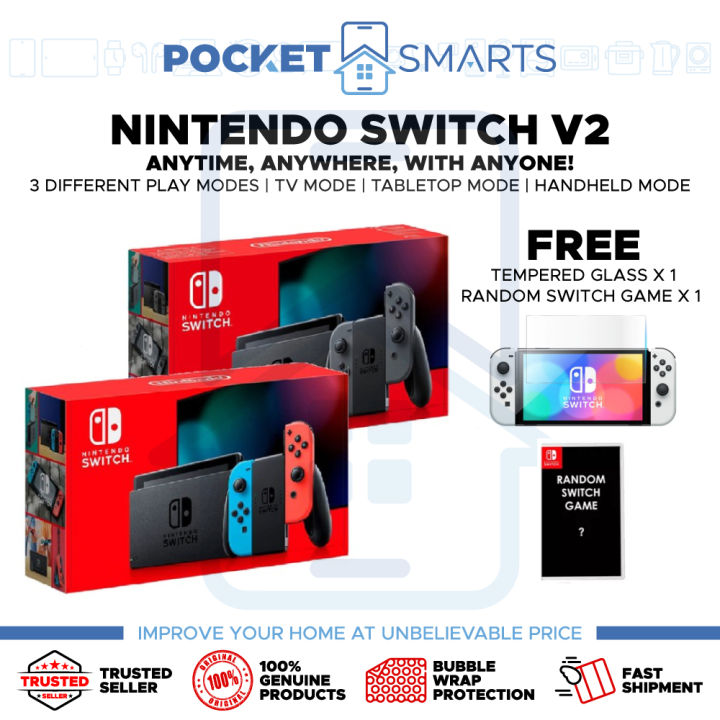 [Maxsoft Set] Nintendo Switch V2 (6.2" Screen | 32GB Storage | Wi-Fi | Bluetooth | 4310mAh ...
