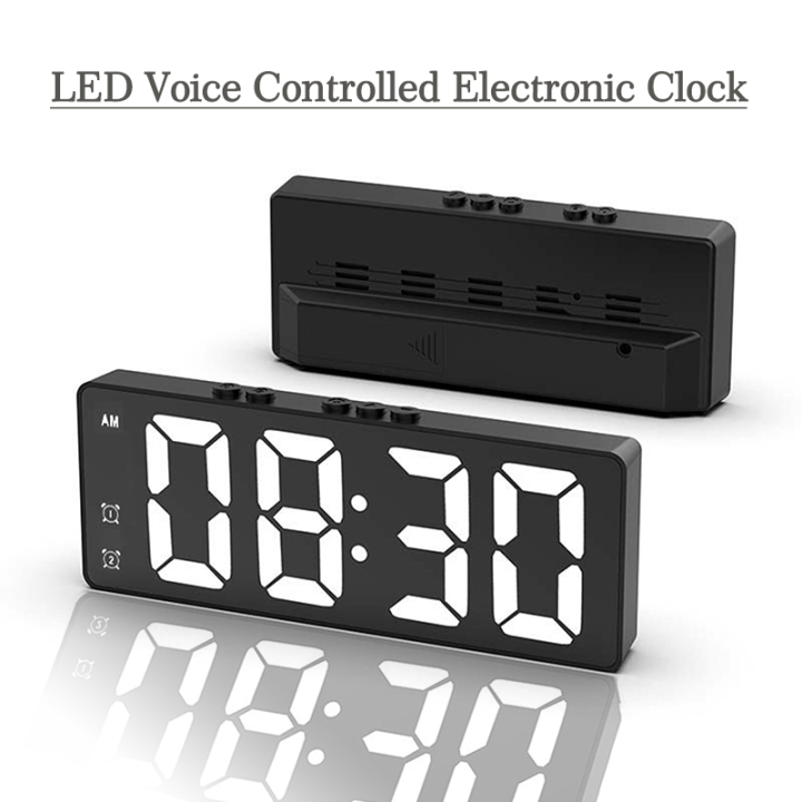 Minimalist Digital Smart Large-screen LED Clock Mirror Voice Controlled ...