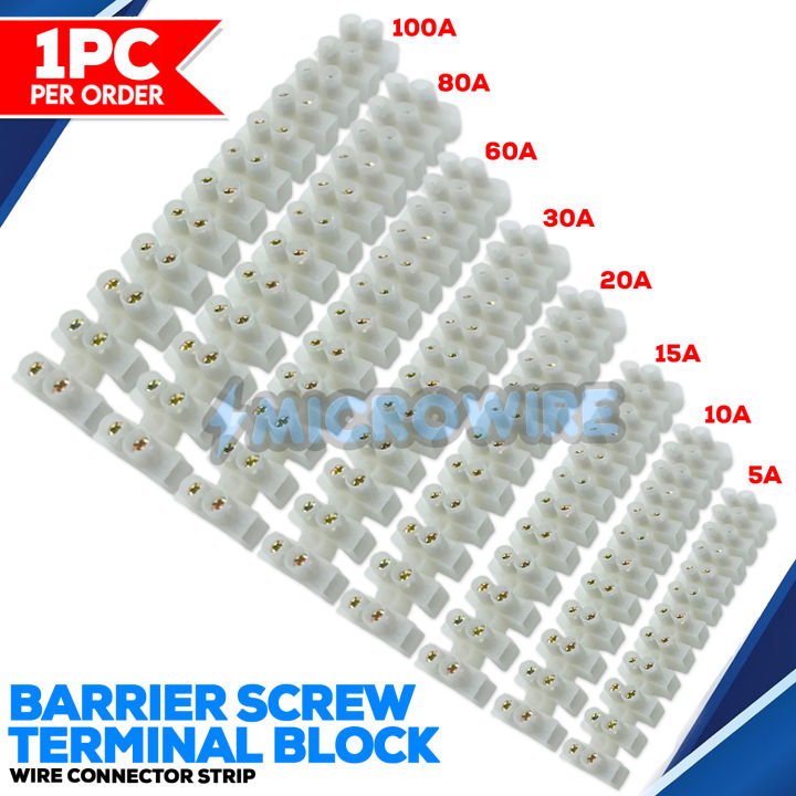 Barrier Screw Terminal Block Wire Connector Strip 5A 10A 15A 20A 30A ...