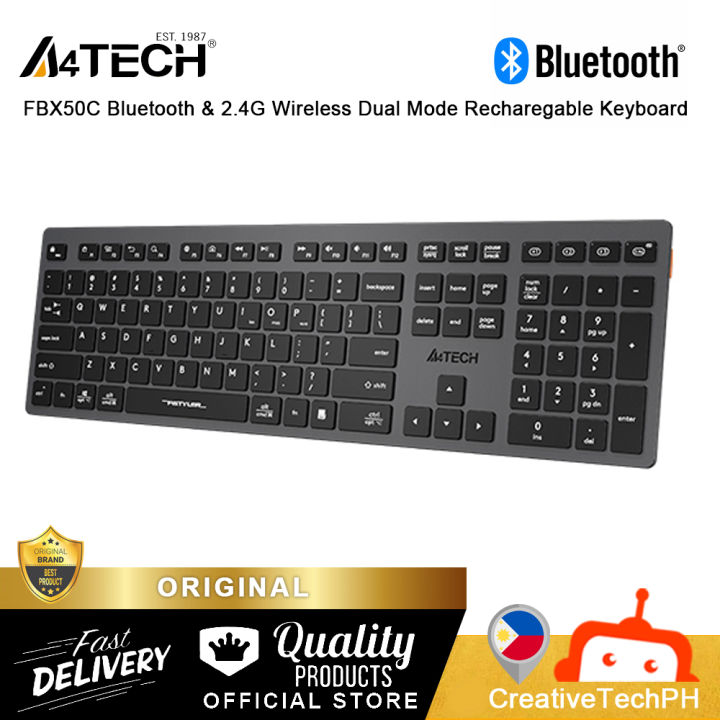 A4Tech FBX50C Bluetooth & 2.4G Wireless Dual Mode Recharegable Keyboard | Lazada PH