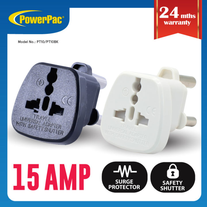 PowerPac 15amp Adapter Multi Travel Adapter (PT10BK) South Africa ...