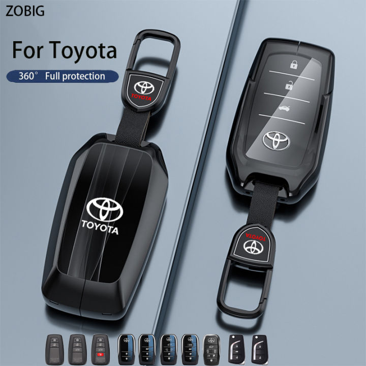 ZOBIG New Zinc alloy+Glass case Car Key Fob Cover for Toyota Hilux ...