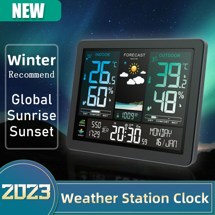 Digital Weather Station Temperature Humidity Meter Barometric Pressure ...