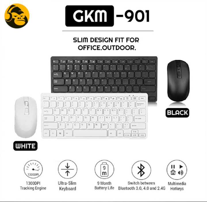 GMK-910 Wireless Keyboard + Mouse Set 2.4G Mini Wireless Keyboard Mouse ...