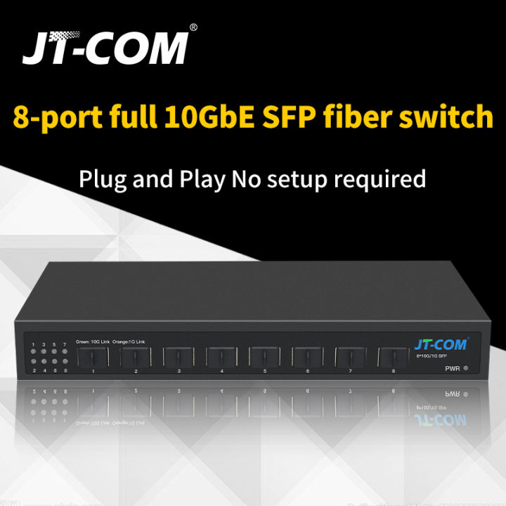 JT-COM 8 10-gigabit SFP + Port Ethernet Switch 1G/2.5G/10G SFP + 8Port ...