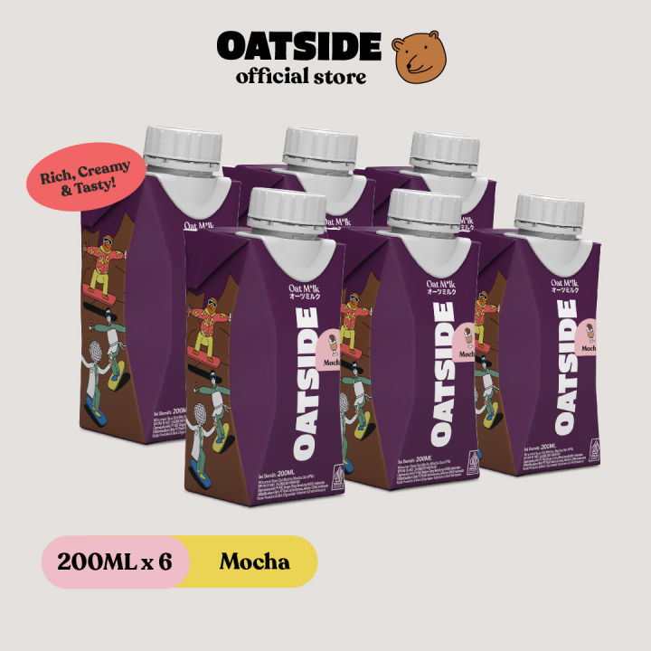 OATSIDE Mini Cap Oat Milk Mocha 200ml (6pcs) (Kemasan Tutup Botol ...