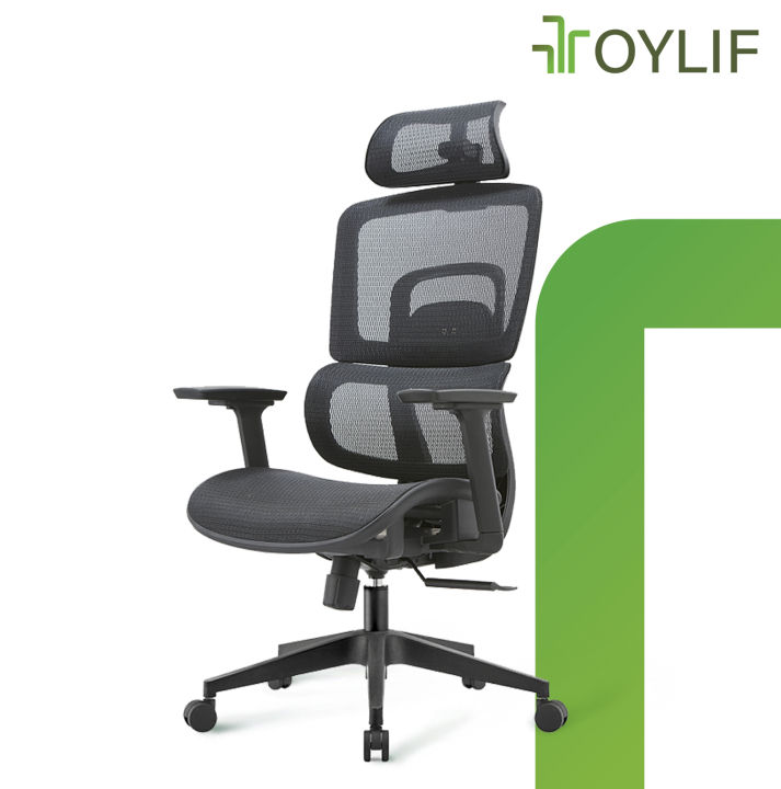 OYLIF YL5 เก้าอี้สำนักงาน เก้าอี้ทำงาน มีล้อปรับหมุนได้ องศา เก้าอี้ขา ...