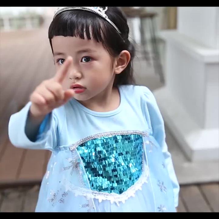 ใหม่ฤดูใบไม้ร่วงและฤดูหนาวชุดเจ้าหญิง Frozen Aisha ชุดชิ้นเดียวชุดเด็ก ...
