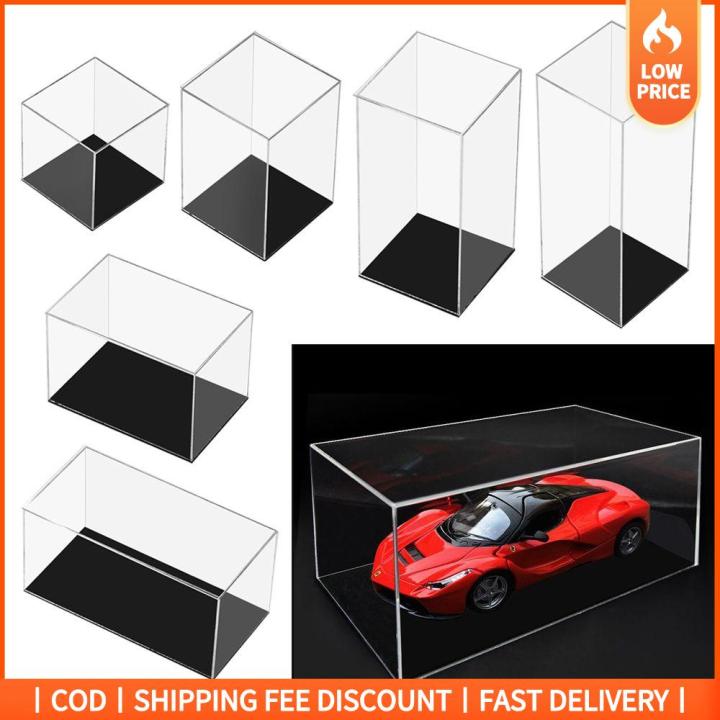 Clear Acrylic Display Case Black Base Dustproof Protection Model Toy ...