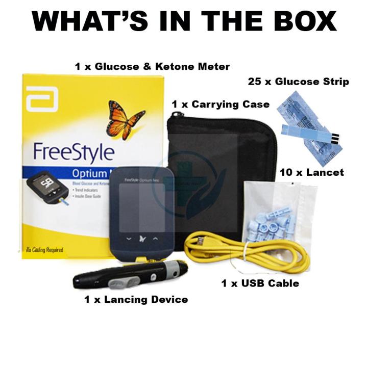 FreeStyle Optium Neo Glucometer Blood Glucose and Ketone Monitoring ...