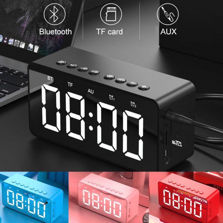 AEC Lewinner Jam Alarm Clock with Bluetooth Speaker TF AUX FM Radio ...