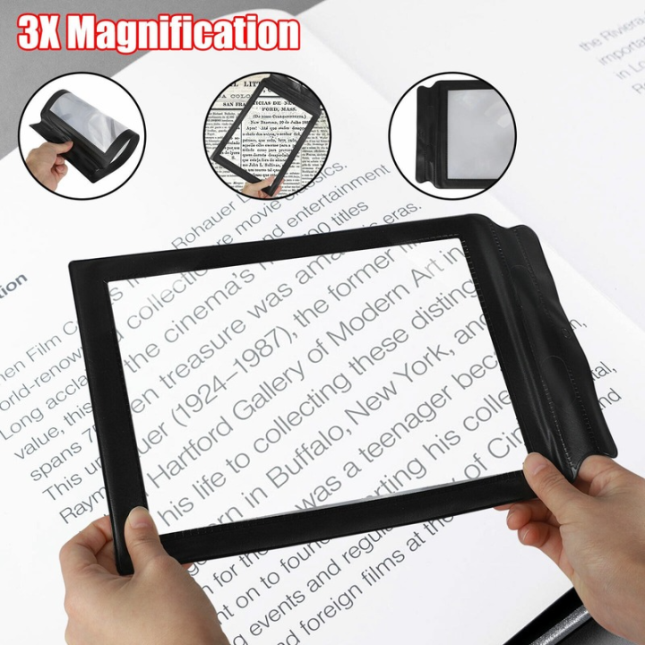 A4 Full Page 3x Magnifier Sheet Book Reading Aid Lens Large Magnifying ...