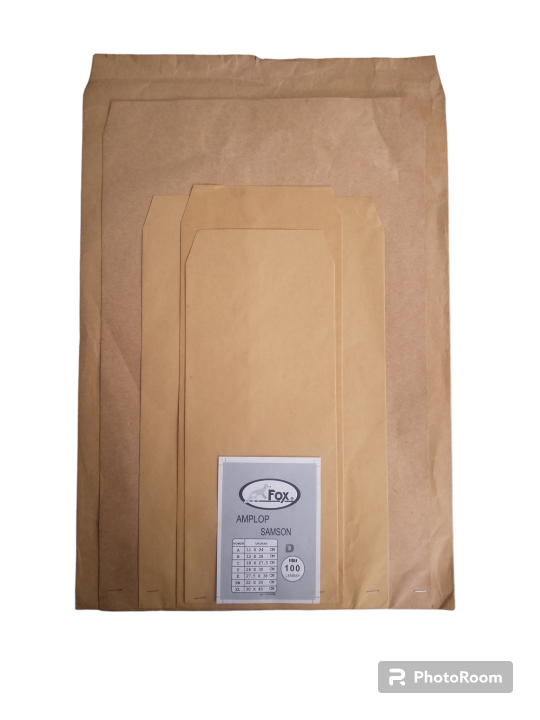 Amplop Coklat Samson Ukuran A , B , C , D , E KW, XL Merk Fox ( Merk ...