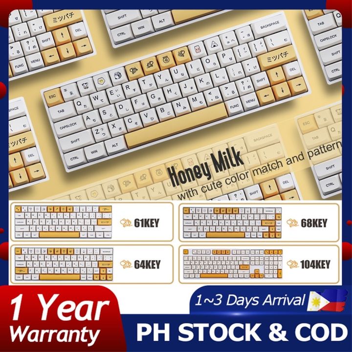 PX gai388722840611 Honey Milk Theme Keycaps Japanese Sublimation PBT ...