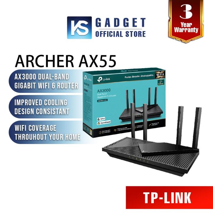 TP-LINK Archer AX55 AX3000 Dual Band Gigabit Wi-Fi 6 Router | Lazada
