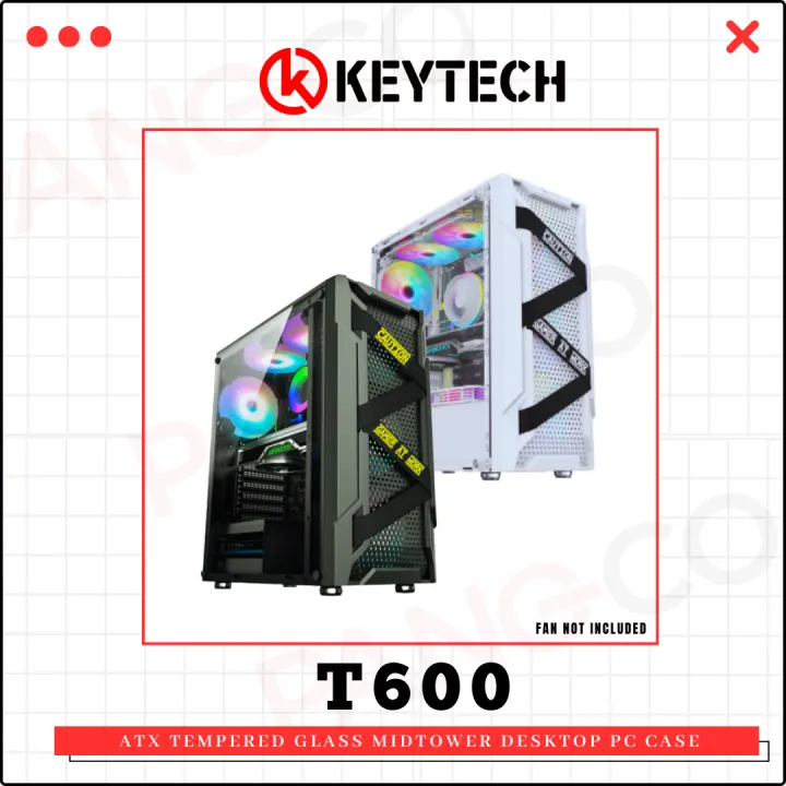 KEYTECH T600 ATX Tempered Glass Midtower Desktop PC Gaming Case | Lazada PH
