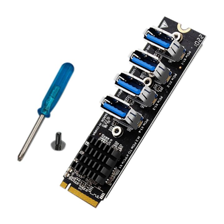 (TQRA) M.2 M-Key Pcie Expansion Cards M.2 to Pci-E X1 4 Port USB3.0 ...