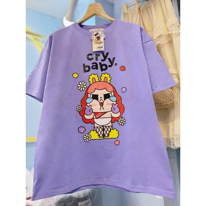 Cute เสื้อยืดOversize(FLOWER)Cry baby Women T-shirtS-5XL | Lazada Thailand
