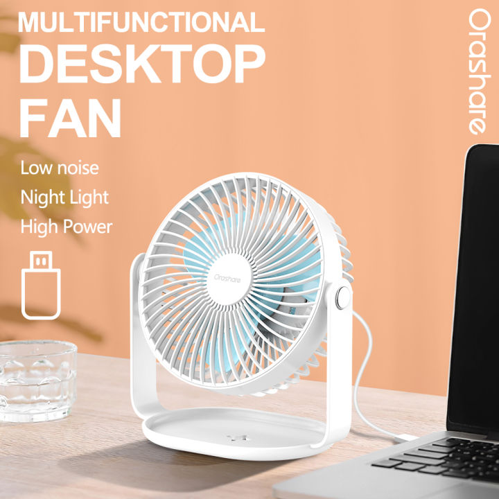 Orashare DF01 USB Desk Fan, Rechargeable Desk Fan ,4 Speeds Portable ...