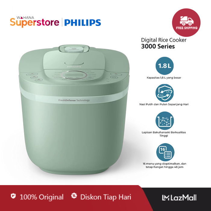 Philip Rice Cooker Digital 3000 Series 1,8 L - HD4716/32 | HD-4716/32 ...