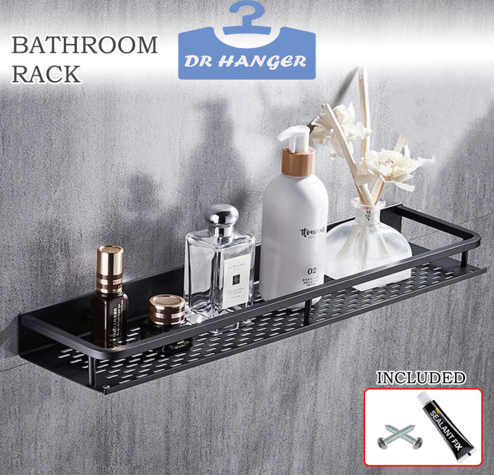 BLACK SHAMPOO SHELF Aluminum Bathroom Bath Shampoo Basket Bathroom Rack ...