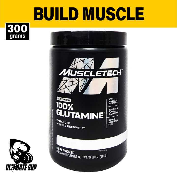 Muscletech Platinum 100% Glutamine | Replenish Plasma Glutamine | Build ...