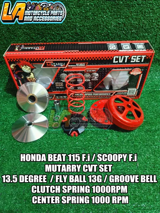 MUTARRU PULLEY SET W/DRIVE FACE CVT SET 13.5 DEGREE MIO / CLICK / BEAT ...