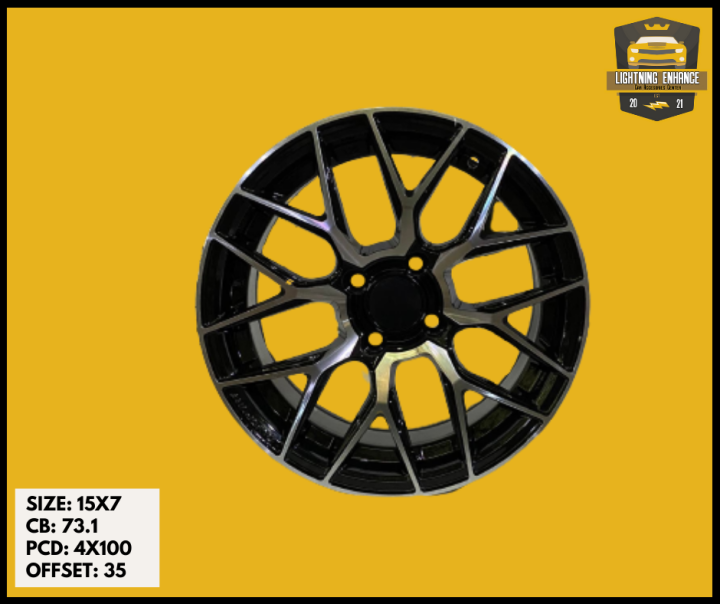 Size 15 Black MB MAGS WHEEL / RIMS - R 15x7 - PCD 4x100 - CB 73.1 - ET ...