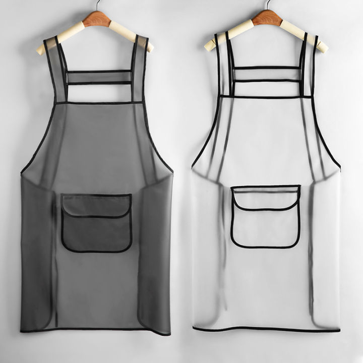 PVC Waterproof Transparent Apron for Men and Women Kitchen Home Coffee ...