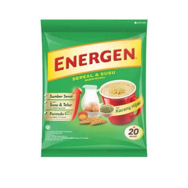 ENERGEN MINUMAN SEREAL DAN SUSU BERENERGI KACANG HIJAU ( 1 RENCENG / 10pc ) | Lazada Indonesia