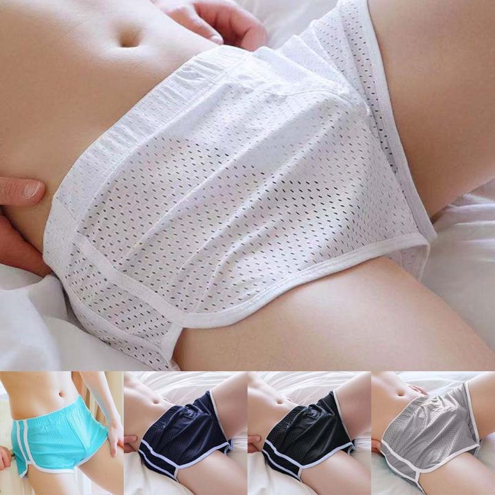 Men Ice Silk Hollow Boxer Briefs Sports Breatheable Underwear Shorts