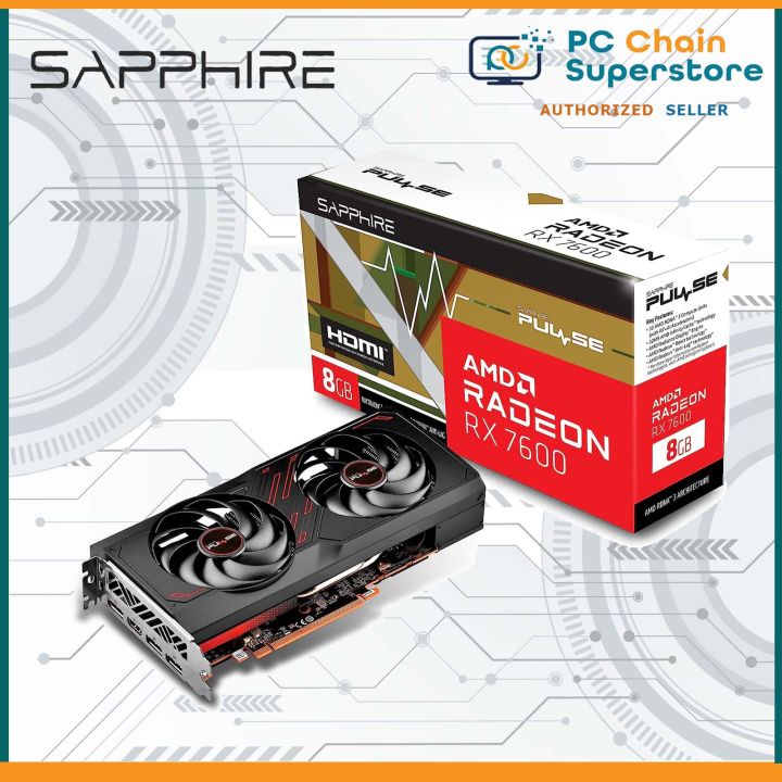 Sapphire Pulse AMD Radeon RX 7600 Gaming OC Graphics Card 8GB GDDR6 ...