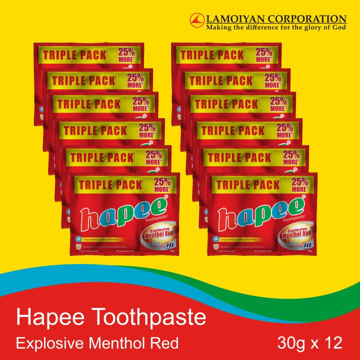 Hapee Toothpaste Explosive Menthol Red 30g x 12 | Lazada PH