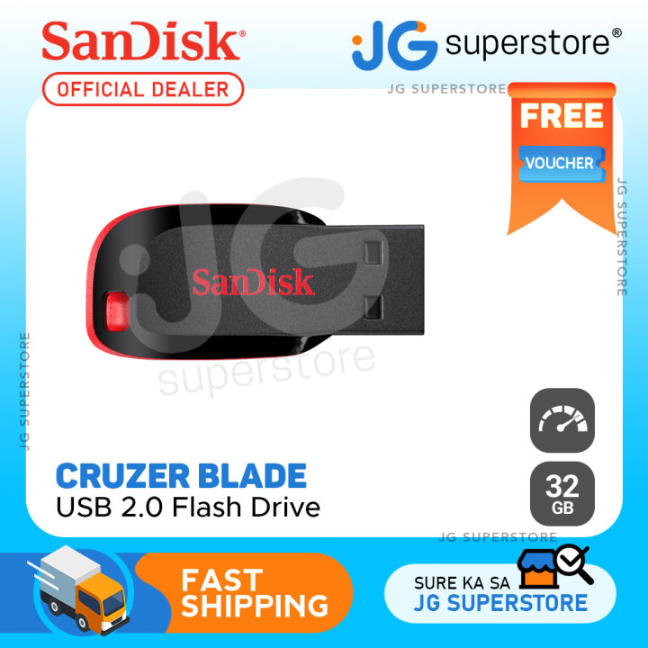 SanDisk Cruzer Blade 32GB USB 2.0 Flash Drive (BLACK, PINK, GREEN, BLUE ...