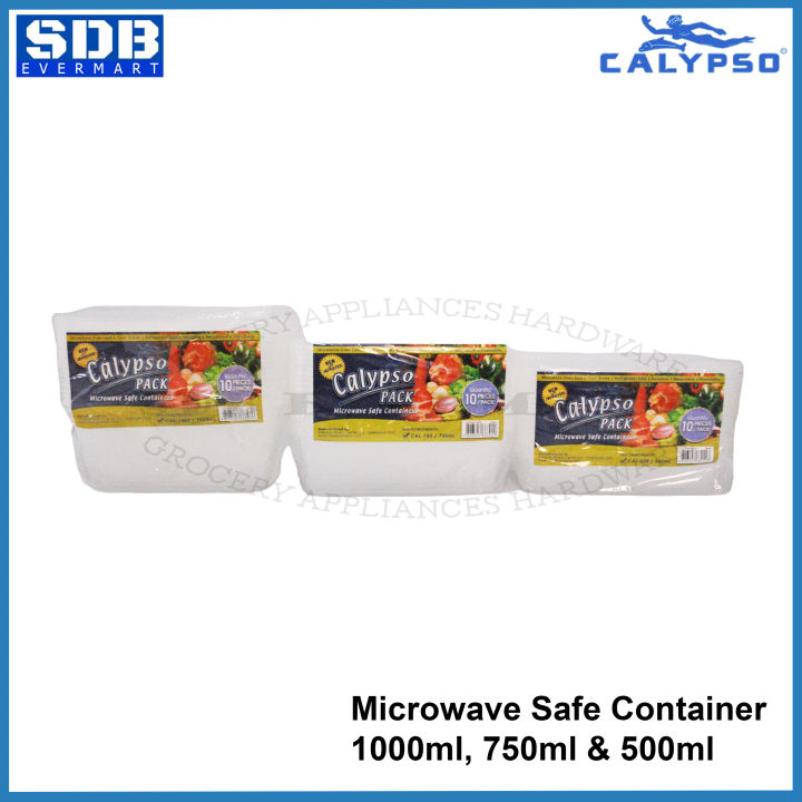 Calypso-Microwavable Safe Container-500ml 750ml 1000ml-1pack 10pcs ...