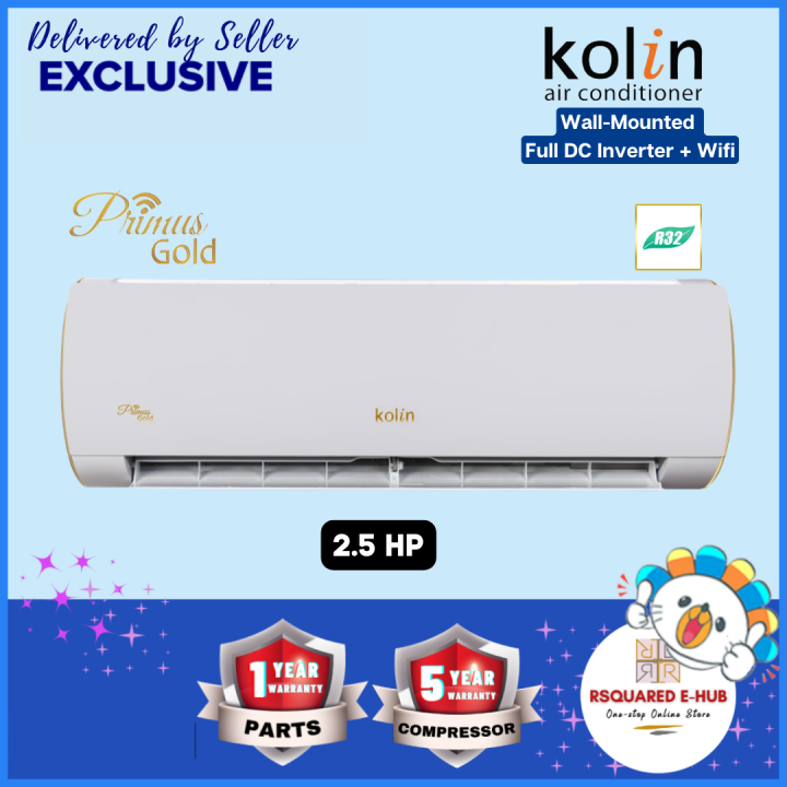 Kolin Primus Split Type Aircon Gold Series Full Dc Inverter Wifi Wall