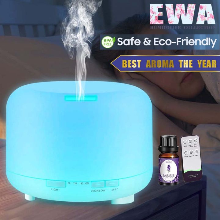 500ML 7 LED Humidifier with Essential oil Ultrasonic Aromatherapy ...