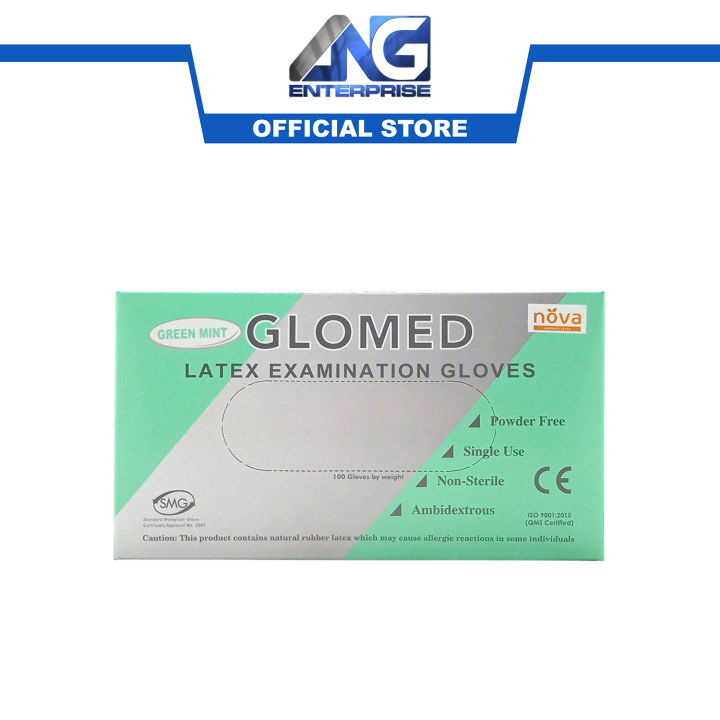 Glomed Green Mint Latex Examination Gloves 100pcs. | Lazada PH