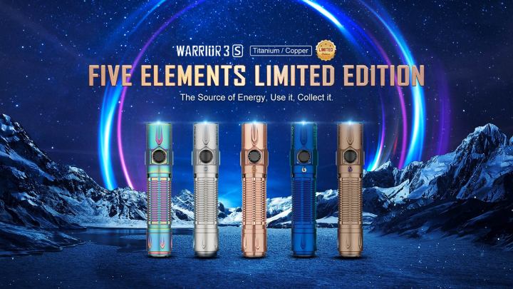 Olight Warrior 3s tactical flashlight 5 elements Titanium & Copper ...