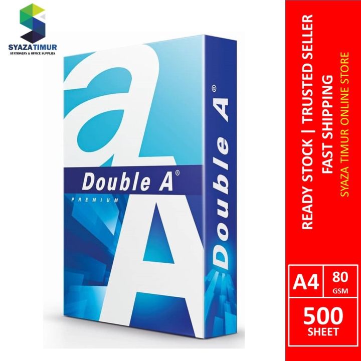 [ST-GR-MY] Double A Premium A4 Paper 80 GSM 500's / Kertas Fotostat ...
