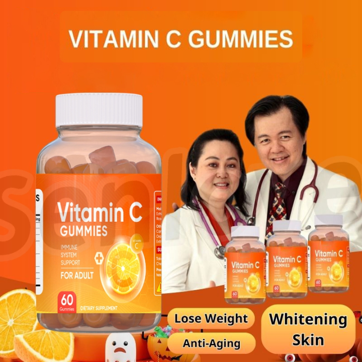 Vitamin C Gummies Chewables for Immune Support High Dose Daily Vegan ...