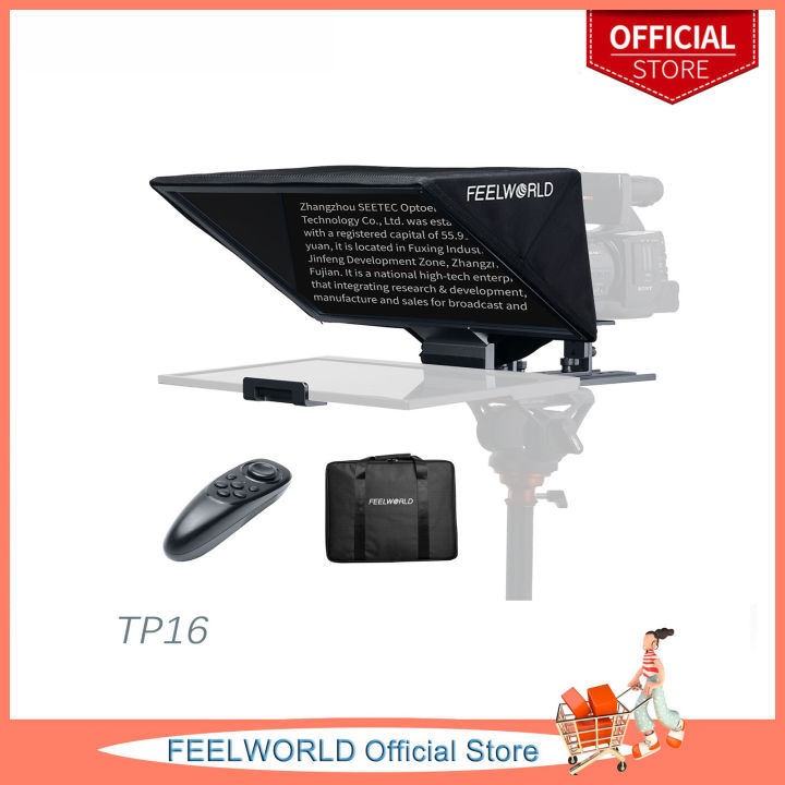 FEELWORLD TP16 Teleprompter 16นิ้วพับได้สำหรับแท็บเล็ตแนวตั้งพร้อมท็บเล็ตขนาด16 "พร้อมกล่องแอป ...