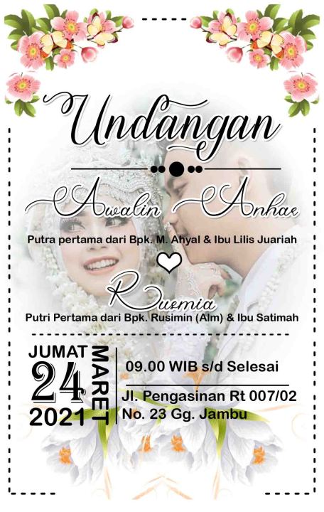 ISI 150 STRONG 003 AKAD MINI KARTU UNDANGAN KECIL PERNIKAHAN NIKAH ...