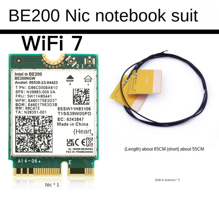 Intel BE200 WIFI 7 Wireless Wifi Card WiFi 6E BE200NGW Bluetooth 5.4 802.11AX Tri-Band M.2 NGFF ...