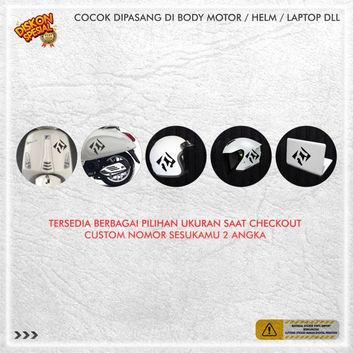 Stiker Nomor Balap Custom Angka Untuk Body Motor / Helm / Laptop ...
