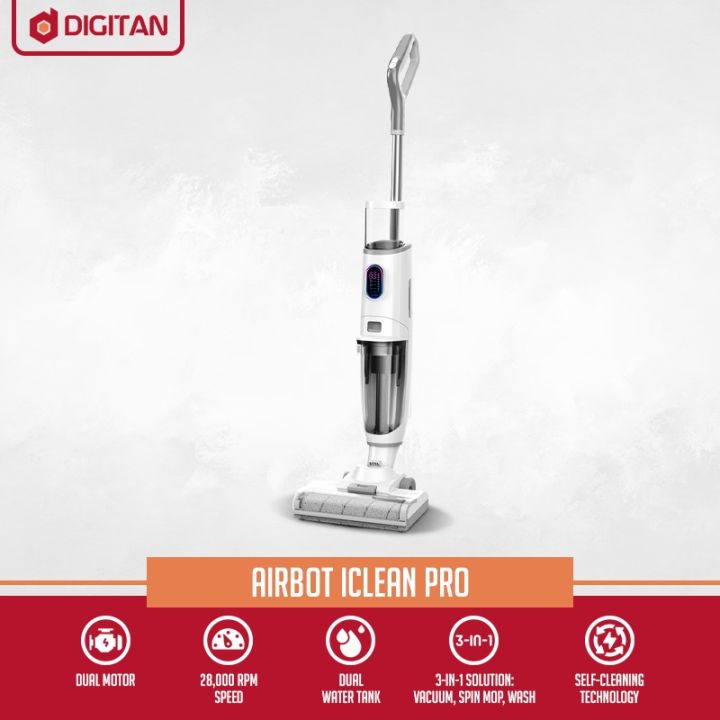 Airbot IClean Pro เครื่องดูดฝุ่นไร้สายแบบเปียกและแห้งแบบพกพา Bagless ...