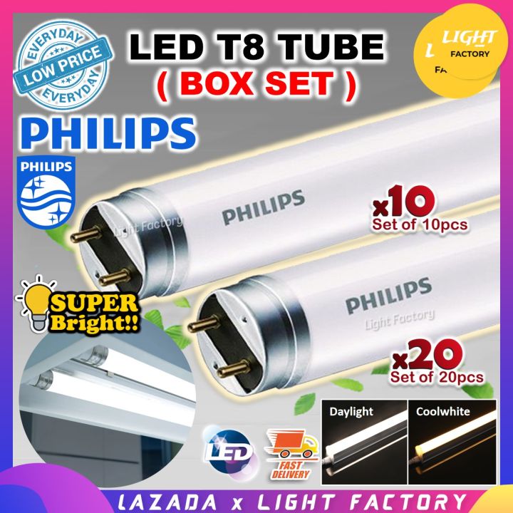 [SET of 10pcs/20pcs] PHILIPS ECOFIT 2ft8W 4ft18W LED T8 Fluorescent ...