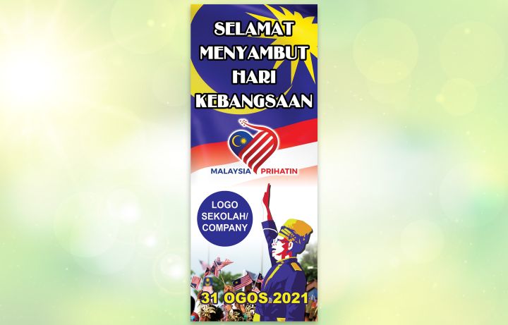 Bunting Selamat Menyambut Hari Kebangsaan Malaysia Merdeka (Custom ...