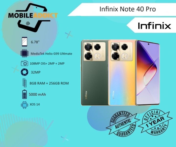 Infinix Note 40 Pro NTC, 1 year official warranty | Lazada PH