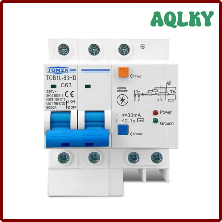 AQLKY TOMZN Residual Current Circuit Breaker Main Switch With Surge ...